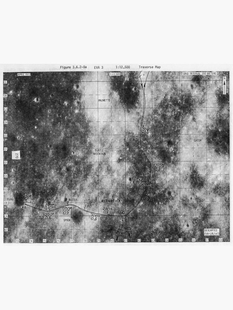 "Apollo 16 - Moon Landing Site Map - a16.lsp270" Poster by Djidiouf-PD ...