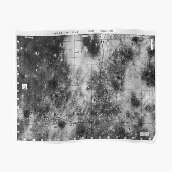 "Apollo 16 - Moon Landing Site Map - a16.lsp270" Poster by Djidiouf-PD ...