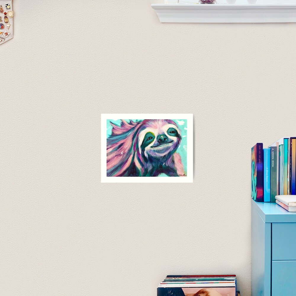 "Smiling Sloth Happy Sloth | Sloth Art" Art Print for Sale by ...