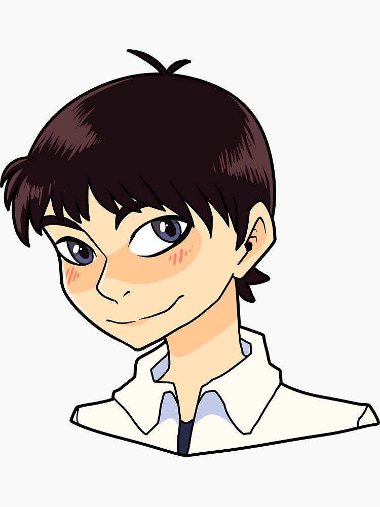 "Shinji Bust" Sticker for Sale by Draikinator | Redbubble