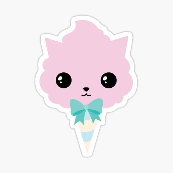 "cotton candy cat" Sticker by laura-nagel | Redbubble