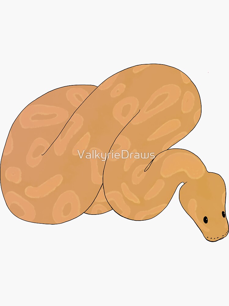 "Peach Ball Python" Sticker for Sale by ValkyrieDraws | Redbubble