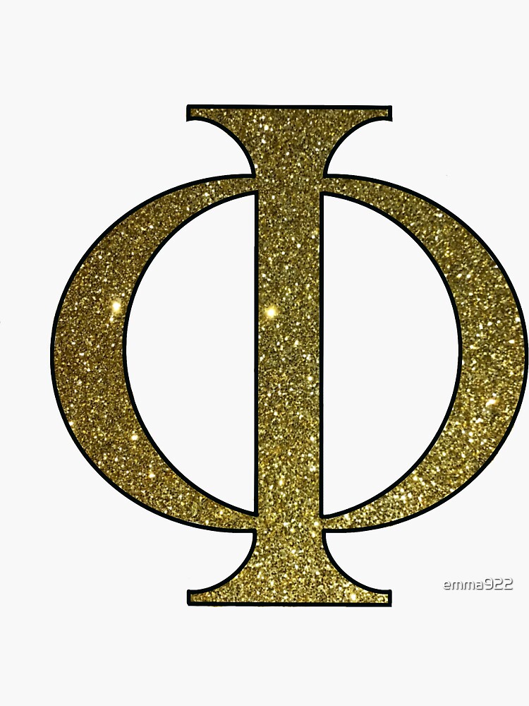"Gold glitter phi Greek letter" Sticker by emma922 | Redbubble