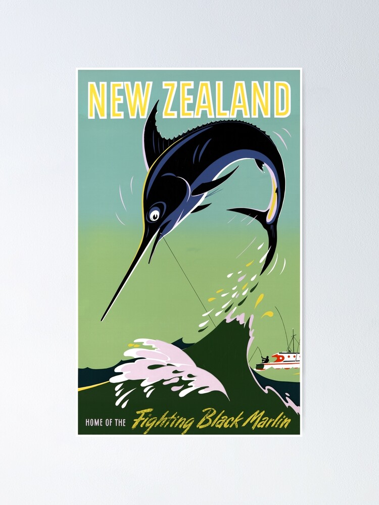 "New Zealand Vintage Travel Poster Restored" Poster by vintagetreasure ...