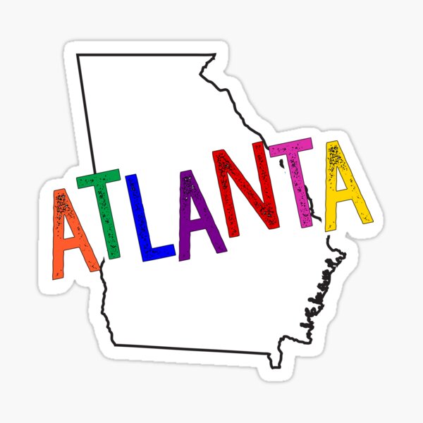 "Atlanta " Sticker for Sale by FontfulDesigns | Redbubble
