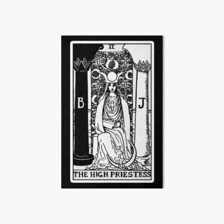 "II. The High Priestess Tarot Card | Black and White" Art Board Print ...