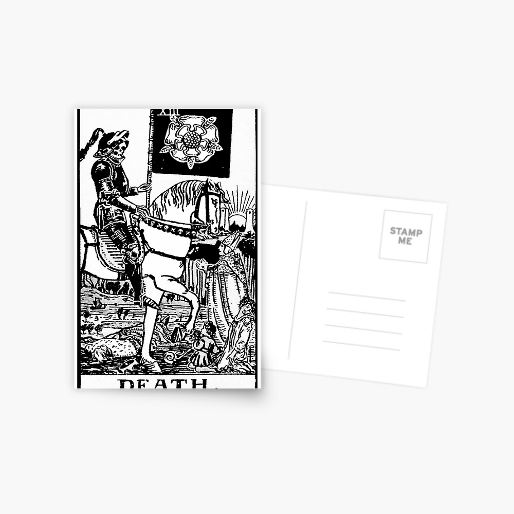 "XII. Death Tarot Card | Black and white" Postcard by wildtribe | Redbubble