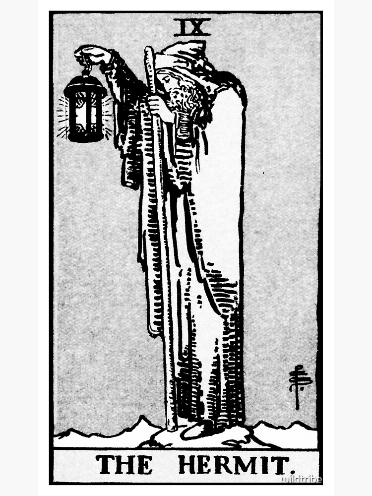 "IX. The Hermit Tarot Card | Black and white" Poster for Sale by ...