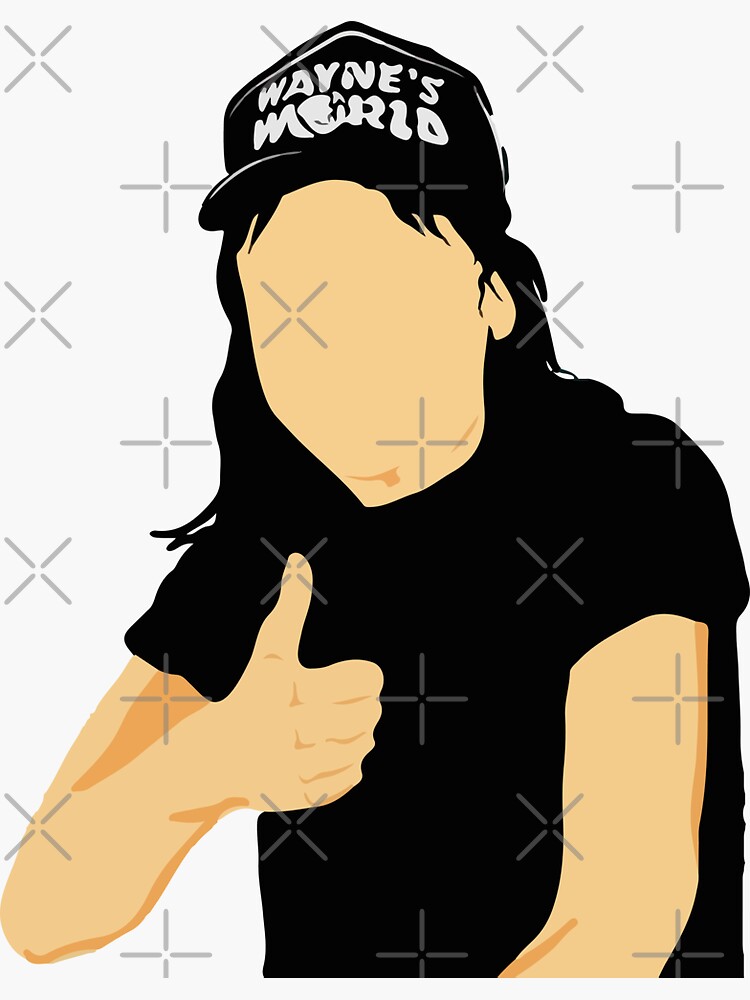 "Waynes World - Thumbs up" Sticker for Sale by BadgerofWater | Redbubble