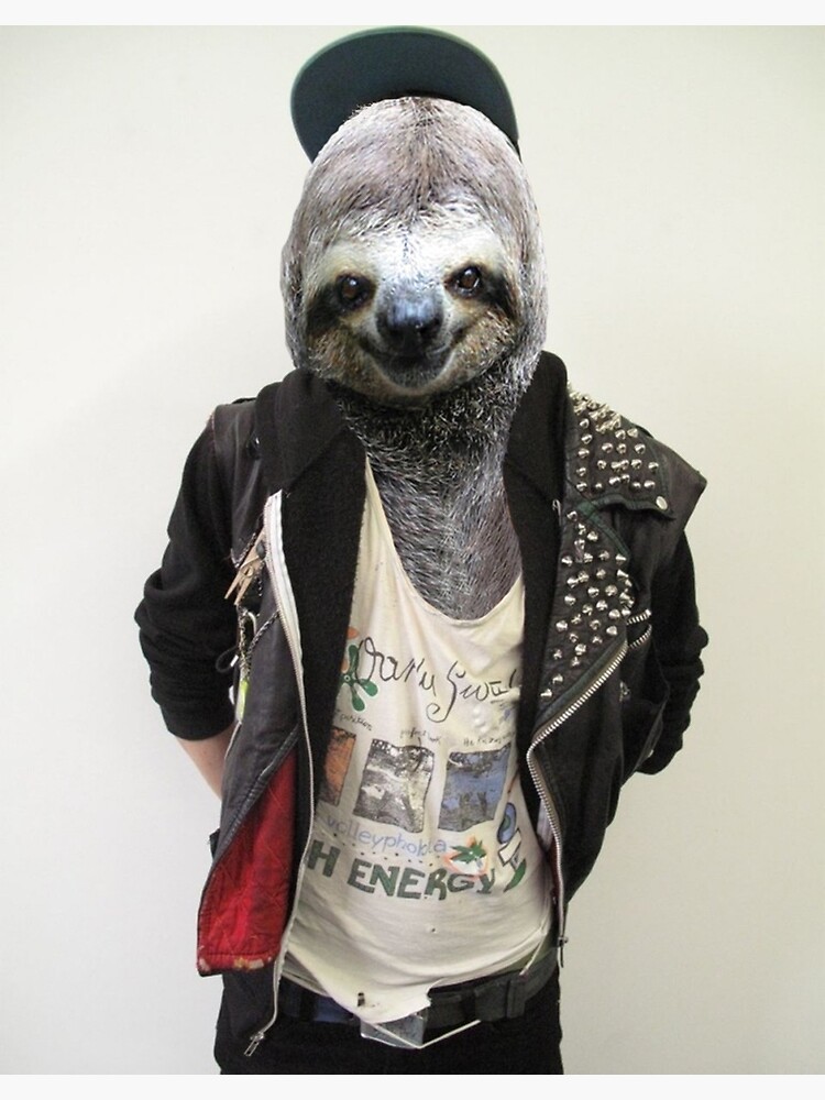 "Punk Sloth!" Art Print for Sale by amorlibertas | Redbubble