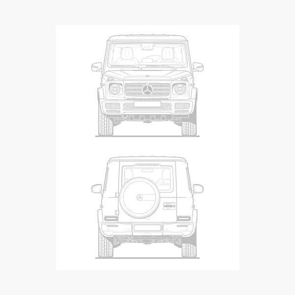 "Neuer G-Wagon 2019 Blueprint" Fotodruck von bluprnt | Redbubble