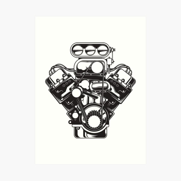 V8 Engine Art Prints | Redbubble