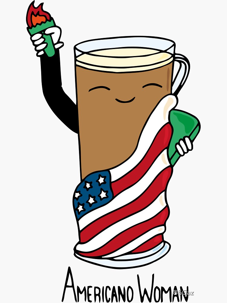 "Americano Woman - Colour - Coffee, Americano, Coffee lovers" Sticker ...