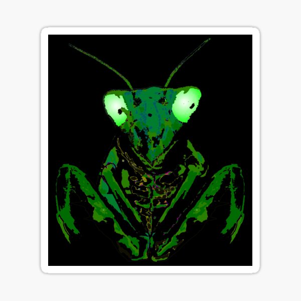 "Praying Mantis with glowing eyes" Sticker for Sale by rlnielsen4 ...