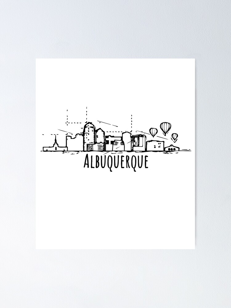 "Albuquerque City Cool Cartoon Sketch Style" Poster for Sale by ...
