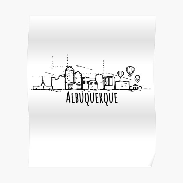 "Albuquerque City Cool Cartoon Sketch Style" Poster for Sale by ...