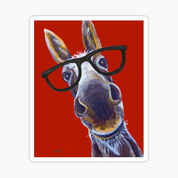 Sticker: Esel Mit Brille | Redbubble