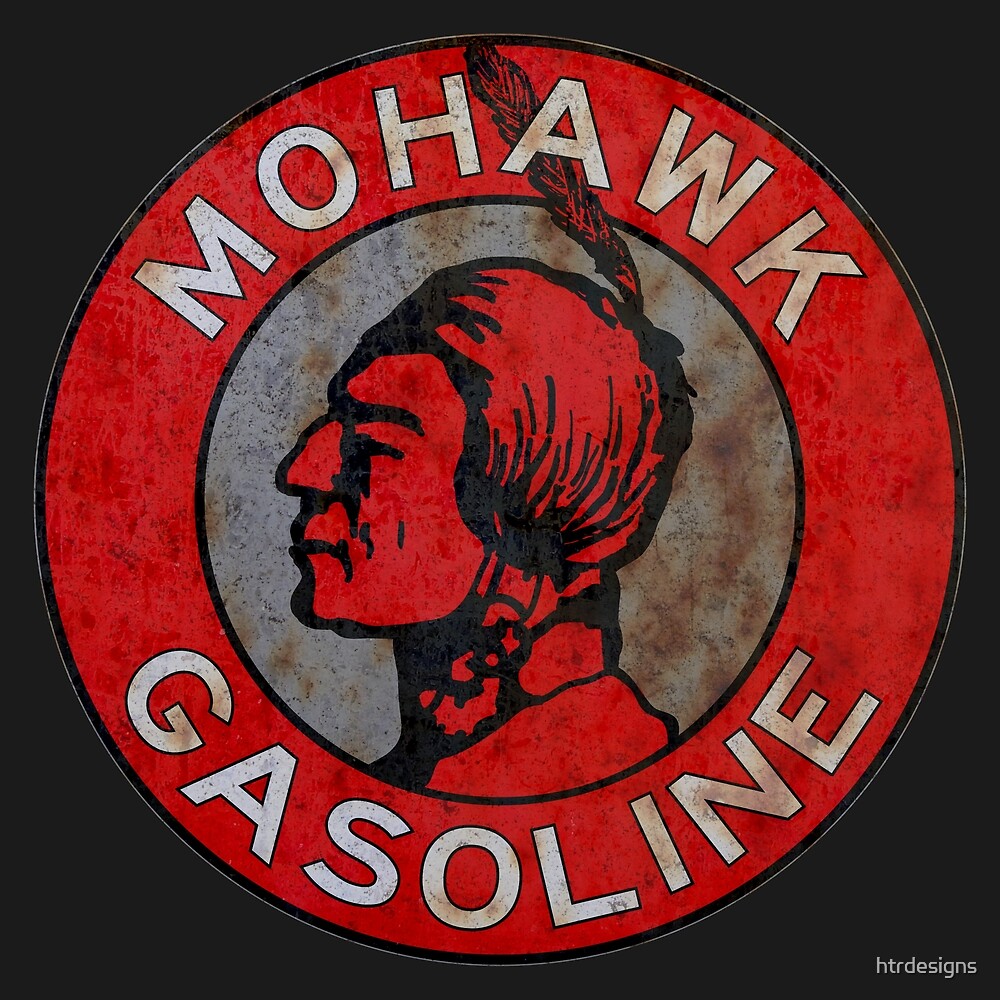 "Mohawk Gasoline vintage sign rust version" by htrdesigns | Redbubble