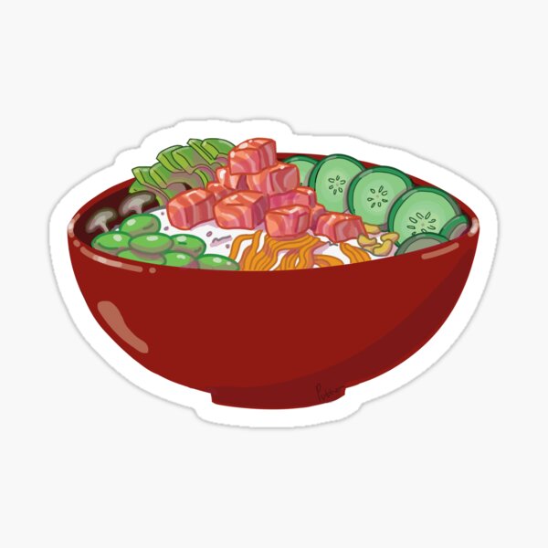 Poke Bowl Stickers | Redbubble