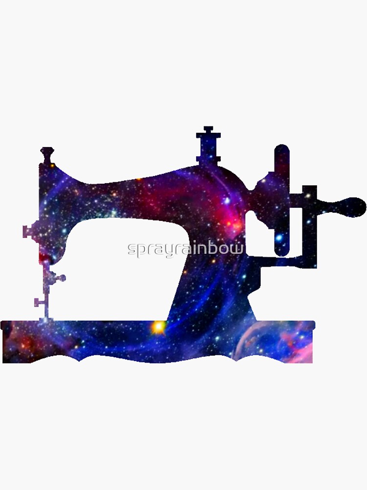 "Galaxy Sewing Machine" Sticker for Sale by sprayrainbow | Redbubble