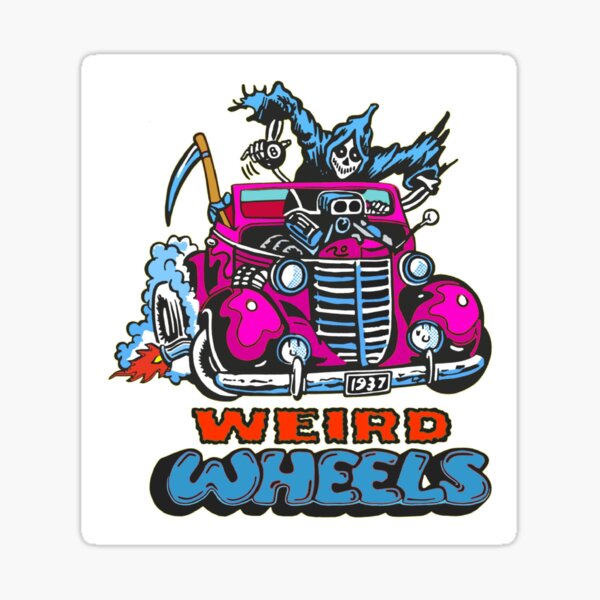 "Weird Wheels" Sticker for Sale by Retrostickersnz | Redbubble