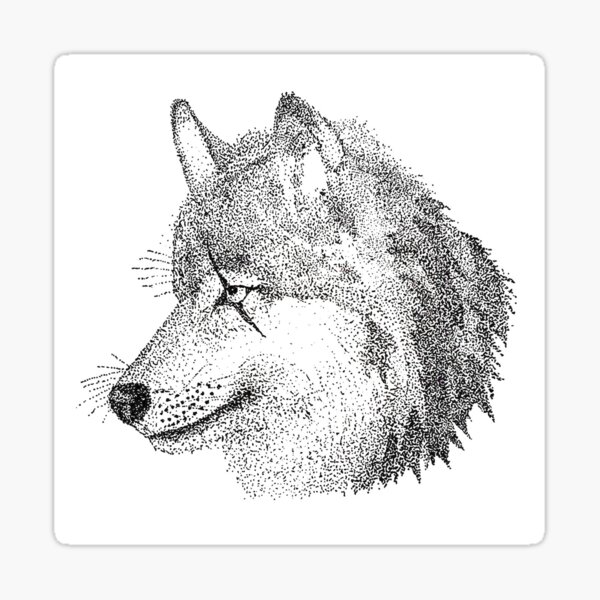 "Wolf Stippling" Sticker for Sale by SMD-Art | Redbubble