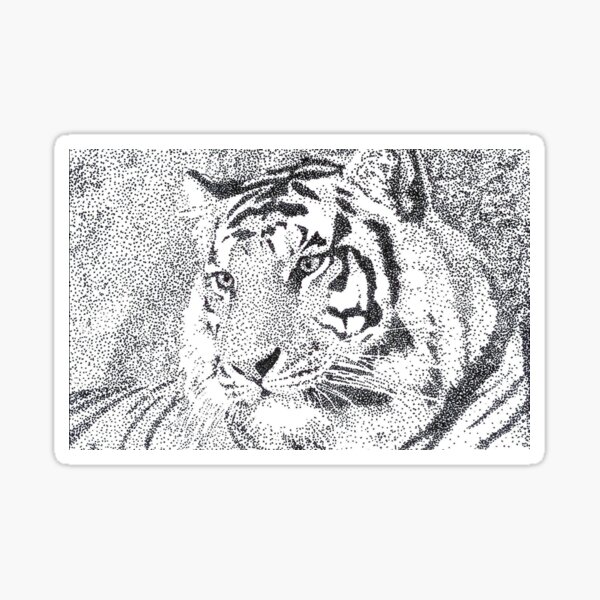 "Tiger Stippling" Sticker for Sale by SMD-Art | Redbubble