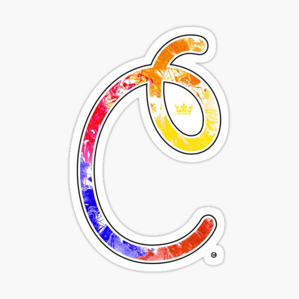 "Color Splash Monogram C" Sticker for Sale by DainoraMlynske | Redbubble