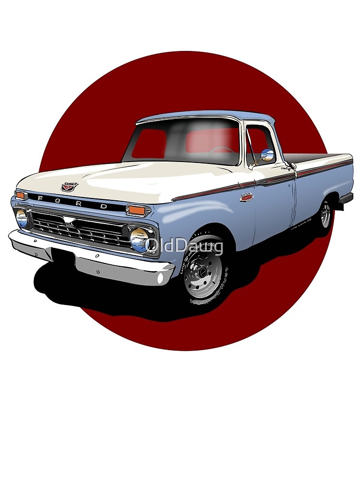 "1966 Ford F100 Custom Cab - Light Blue & White" Canvas Print by ...