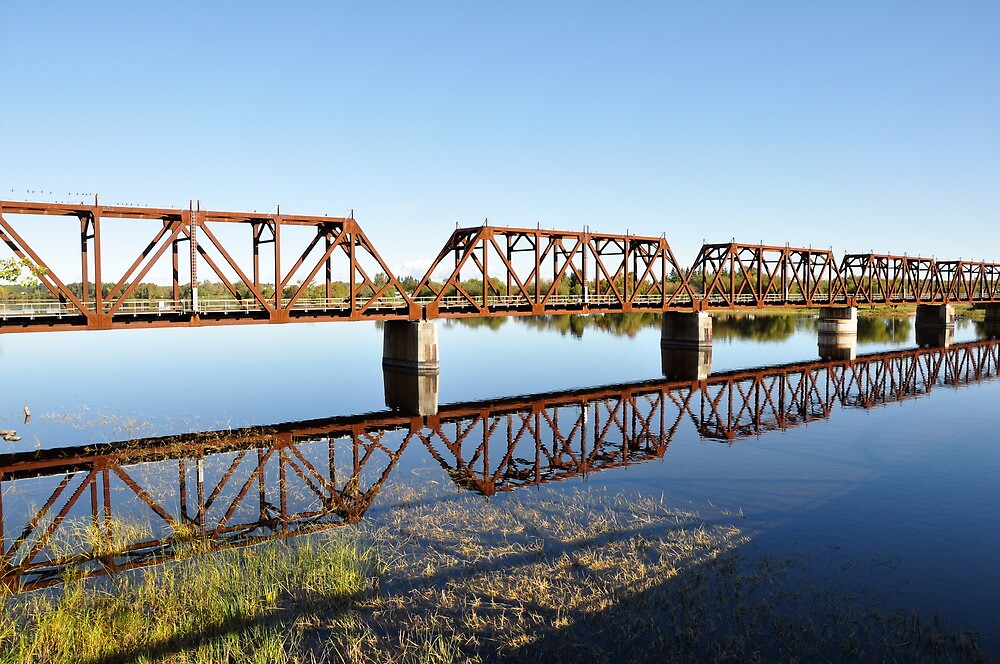 "CN Rail Bridge over the Rainy River (Ontario)" by John Callan | Redbubble