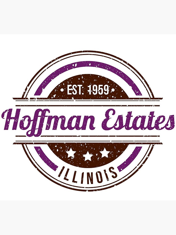 "Hoffman Estates Vintage Sticker - Color" Postcard for Sale by Emily ...