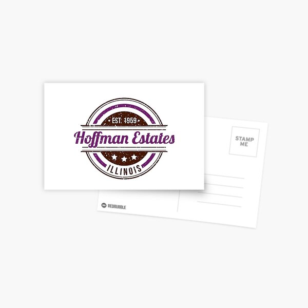 "Hoffman Estates Vintage Sticker - Color" Postcard for Sale by Emily ...