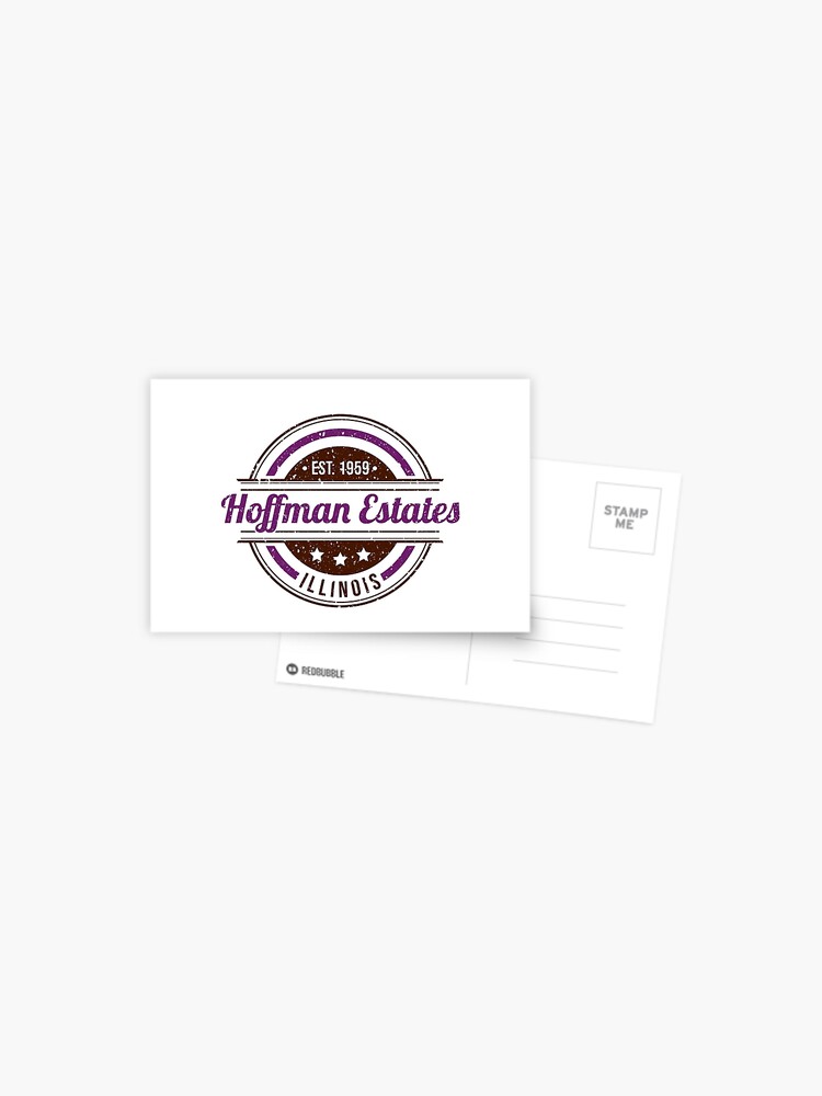 "Hoffman Estates Vintage Sticker - Color" Postcard for Sale by Emily ...