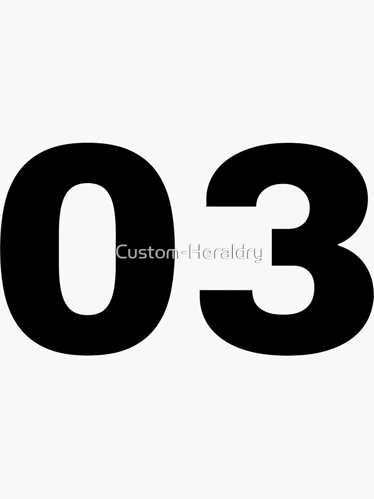 "Number 3" Sticker for Sale by Custom-Heraldry | Redbubble