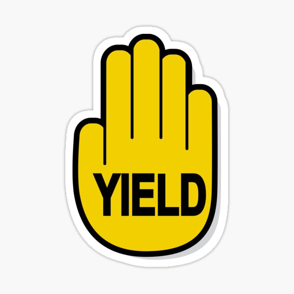 "Hand Shaped YIELD Sign" Sticker for Sale by Zethinova | Redbubble