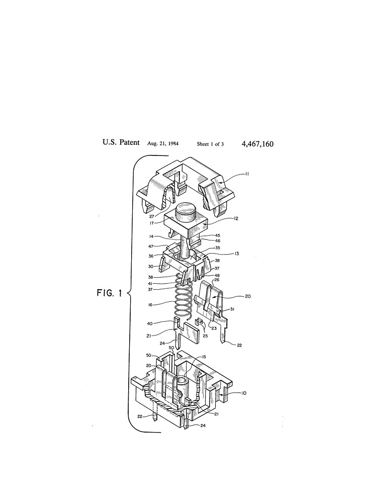 "Mechanical Keyboard Cherry MX Switch Drawing Patent" Sleeveless Top by ...