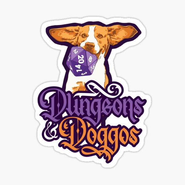 "Dungeons and Doggos" Sticker for Sale by polliadesign | Redbubble