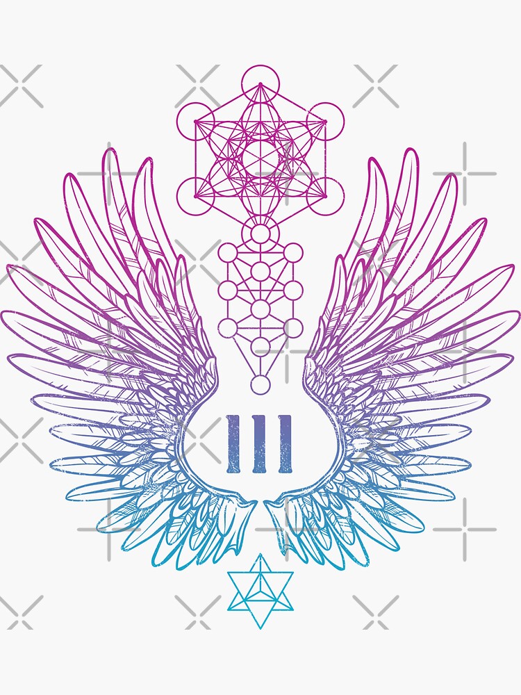 "Angel Number 111 Sacred Geometry" Sticker by LadyMoldavite | Redbubble