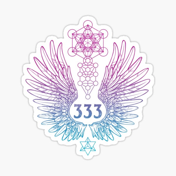"Angel Number 333 Sacred Geometry" Sticker for Sale by LadyMoldavite ...