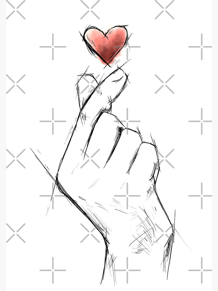 "Sketch heart kpop hand symbol" Spiral Notebook by SketchingSofia ...