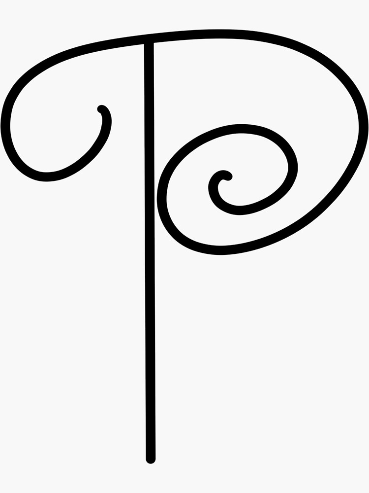"Swirly P" Sticker by calligraphygems | Redbubble