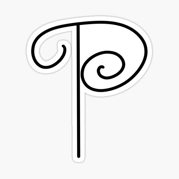 "Swirly P" Sticker by calligraphygems | Redbubble