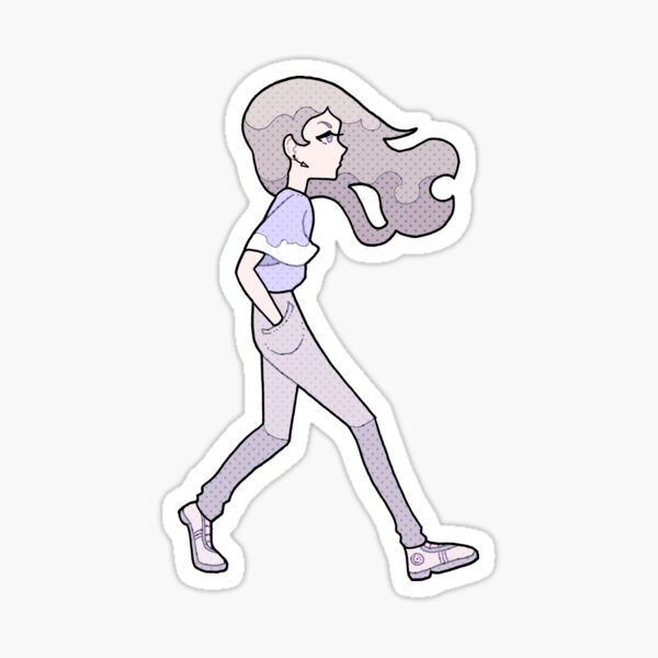 "Walking Girl" Sticker for Sale by syrollesse | Redbubble