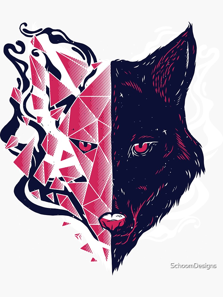 "Cyber Wolf" Sticker for Sale by SchoomDesigns | Redbubble