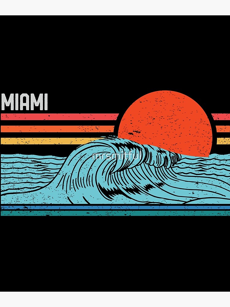 "Vintage Miami Beach Surf Retro Surfing 80s 90s Souvenir" Photographic ...