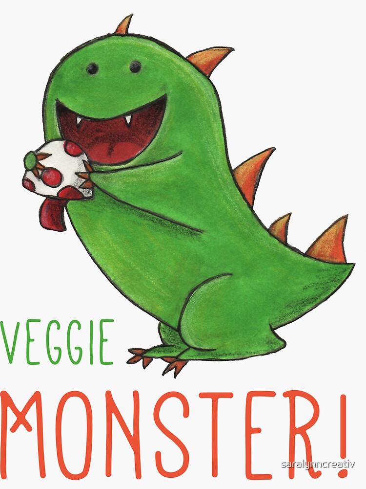 "Veggie Monster!" Sticker for Sale by saralynncreativ | Redbubble