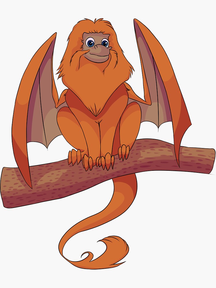 "Golden Tamarin Dragon" Sticker for Sale by Blenderbeetle | Redbubble