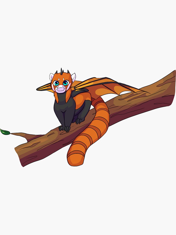 "Red Panda Dragon" Sticker by Blenderbeetle | Redbubble