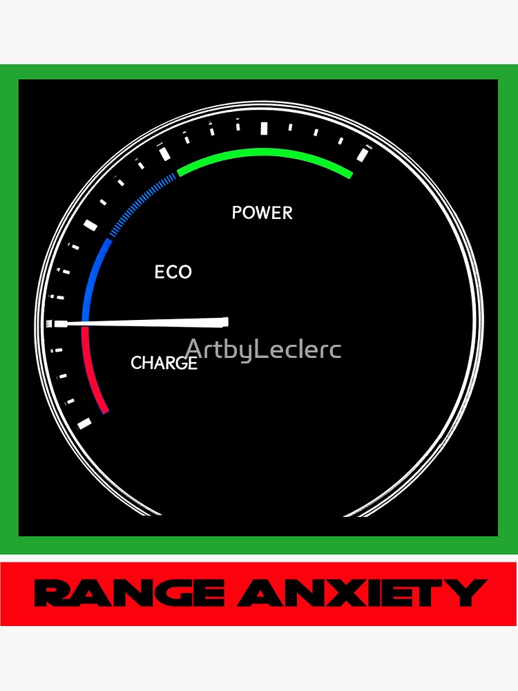 "Range Anxiety " Sticker by ArtbyLeclerc | Redbubble
