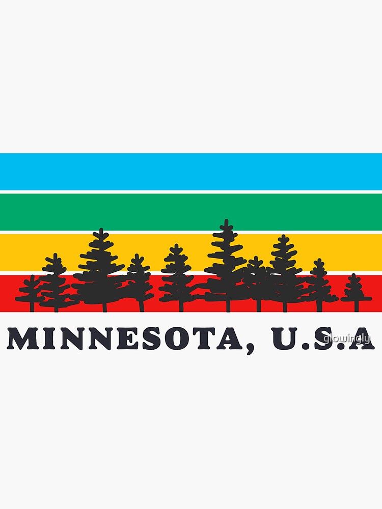 "minnesota, u.s.a. retro nature sticker" Sticker for Sale by glowingly ...